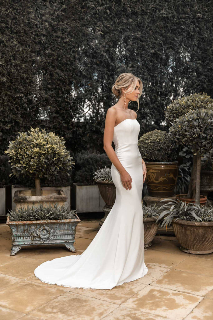 Angelisa Strapless Satin Gown - Ivory – Noodz Boutique