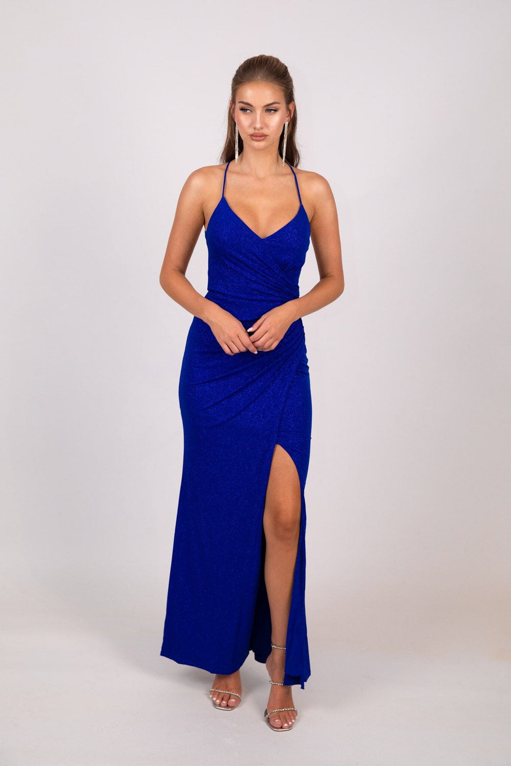 Raya Lace Up Shimmer Gown - Royal Blue – Noodz Boutique