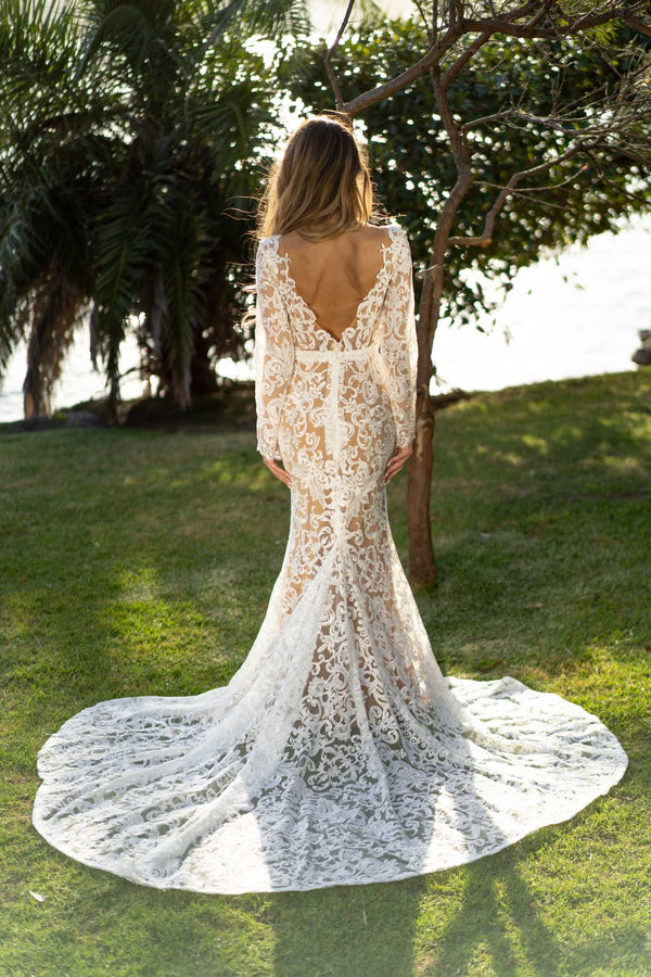 Athena Long Sleeve Gown | Long Sleeve Wedding Dress Under $500 – Noodz ...