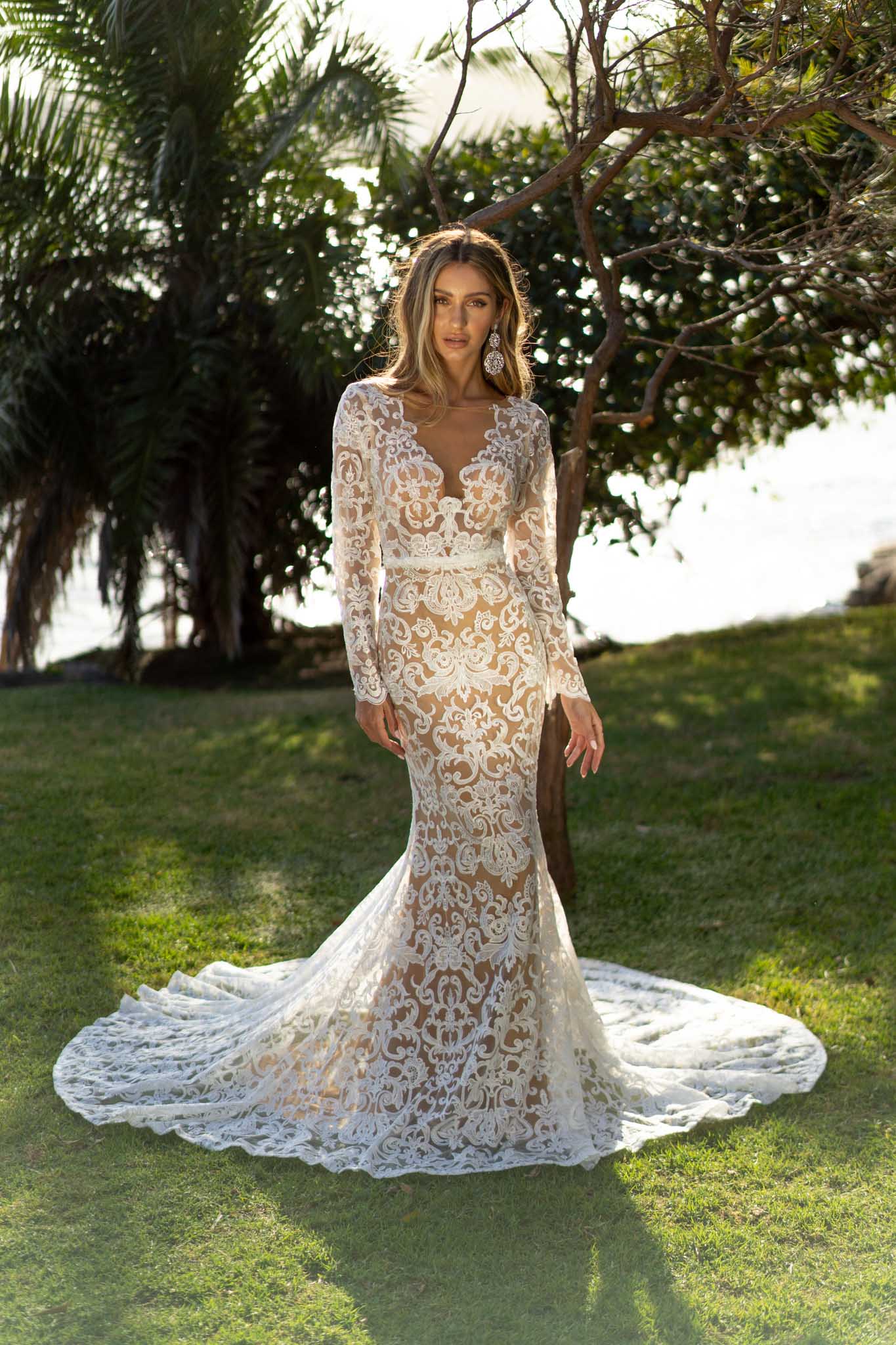 Athena Long Sleeve Gown | Long Sleeve Wedding Dress Under $500 – Noodz ...