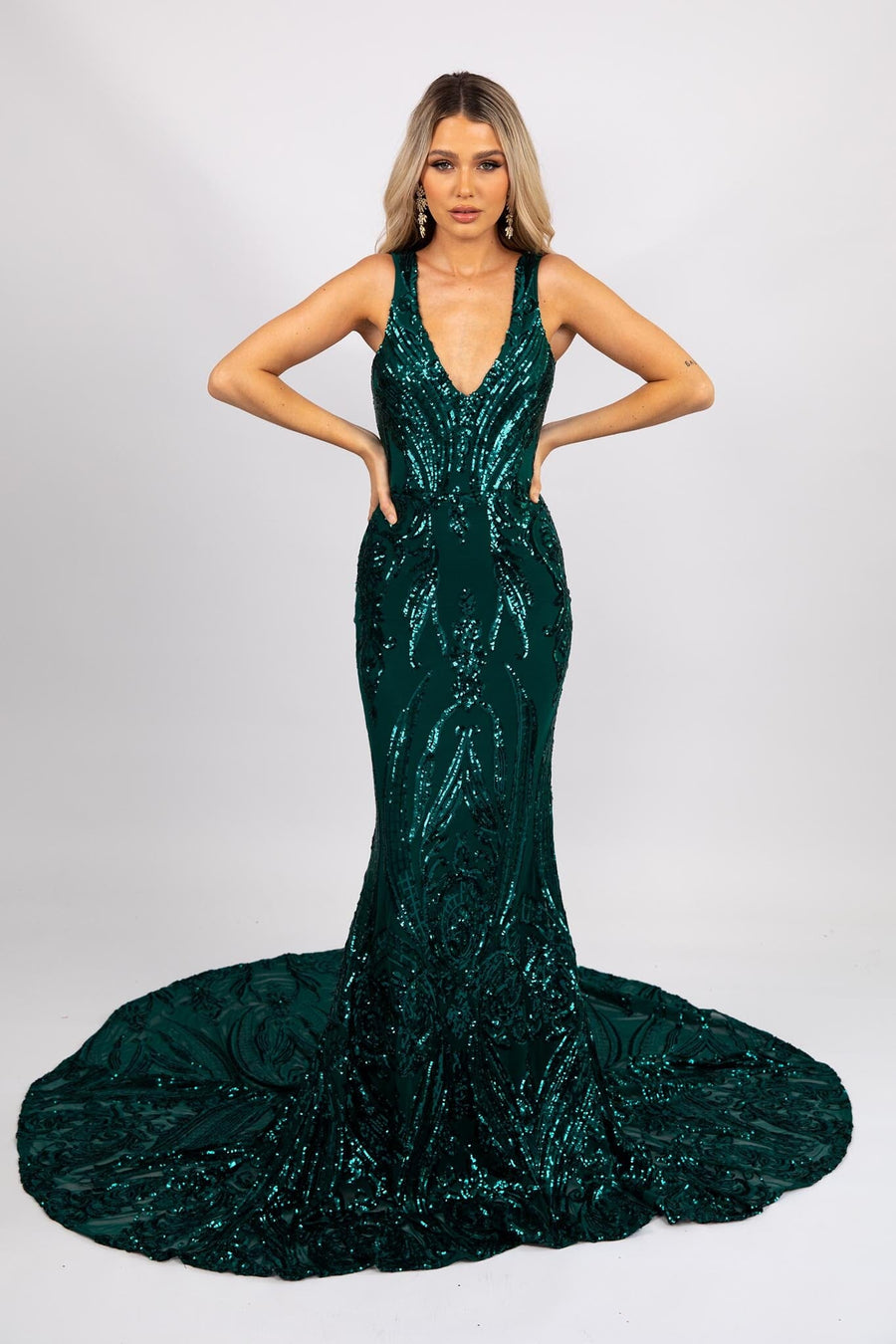 Emerald Green Formal Dresses | Sequins, Satin, Side Split, Backless ...