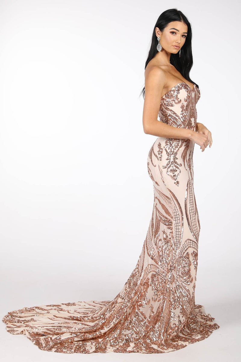 Gianna Gown - Rose Gold – Noodz Boutique