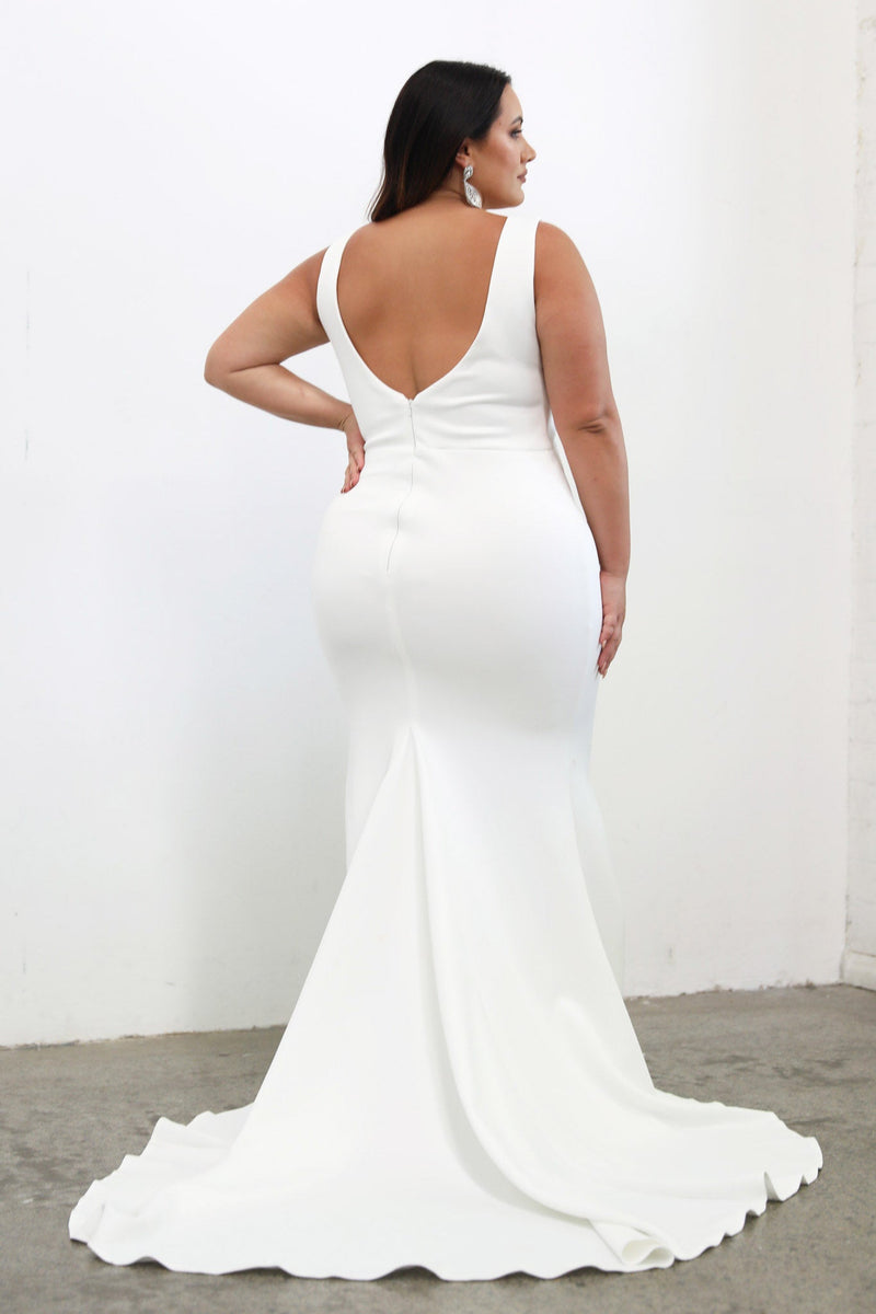 Kalani Crepe Gown - Ivory – Noodz Boutique